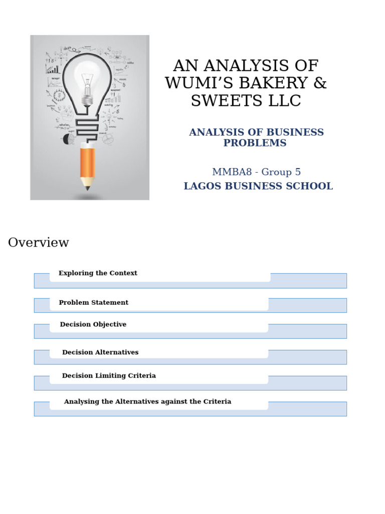 Group 5 Assignment - Wumi's Bakery Case Study | PDF | Economies
