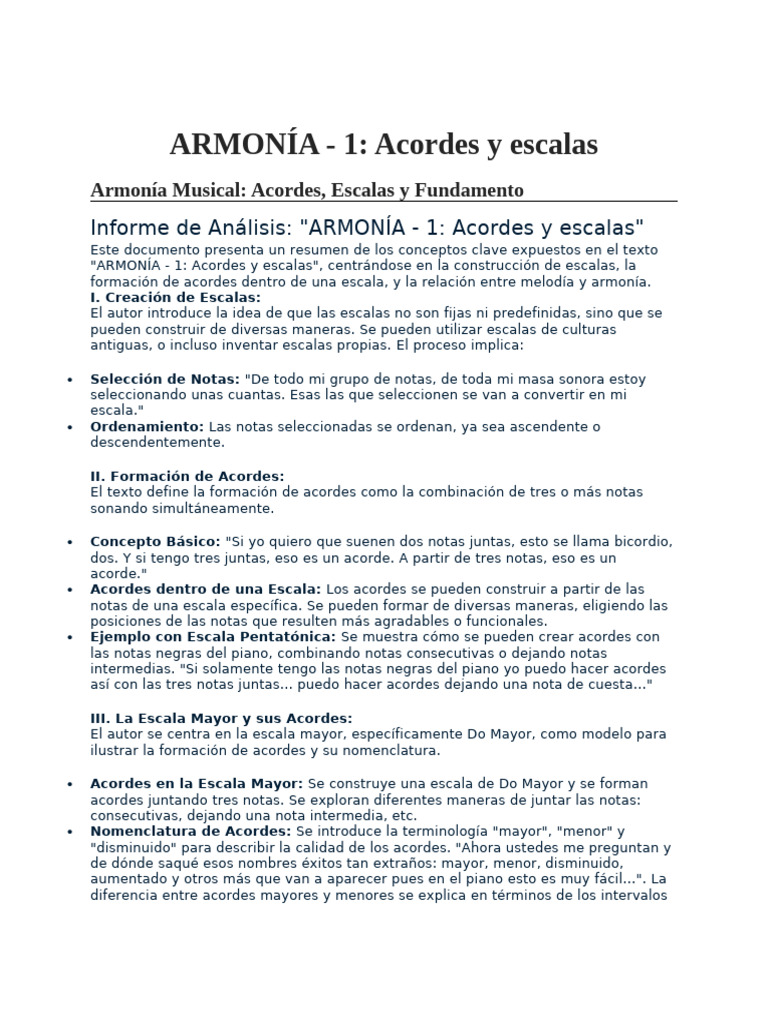 Armonía Musical: Acordes y Escalas | PDF | Acorde (Música) | Escala ...