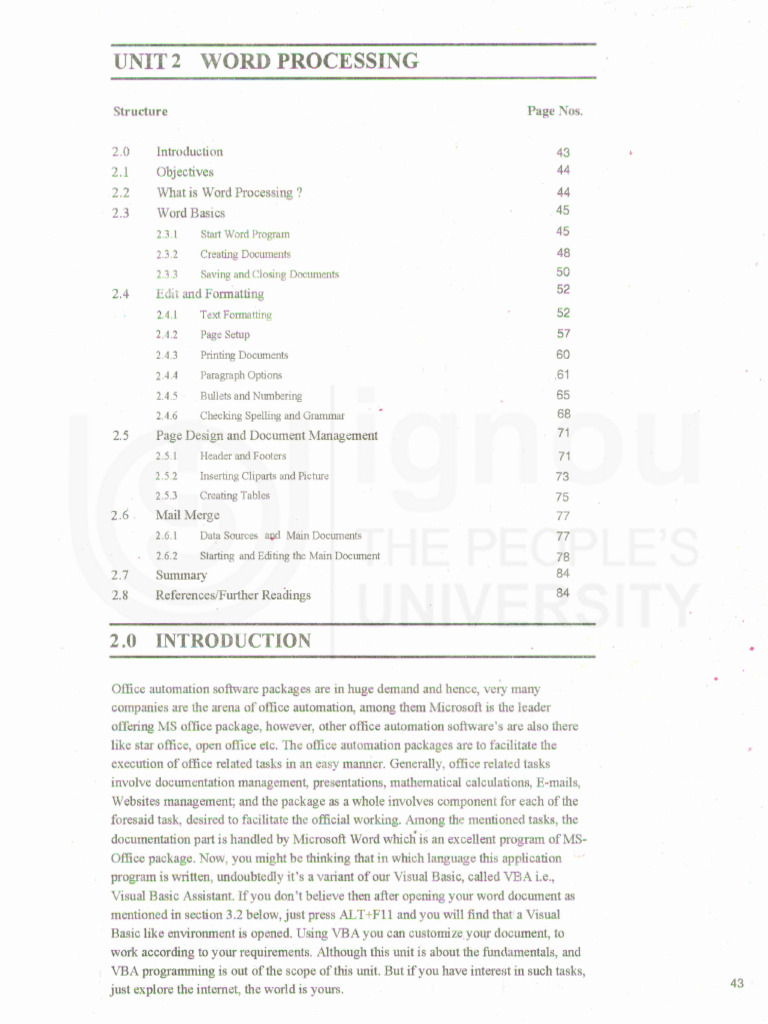 Unit-2 Word Processing | PDF | Microsoft Word | Page Layout
