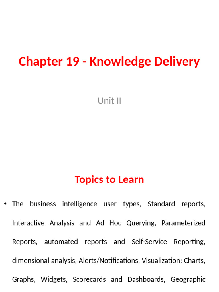 Unit 2 - Knowledge Delivery | PDF | Scatter Plot | Pie Chart