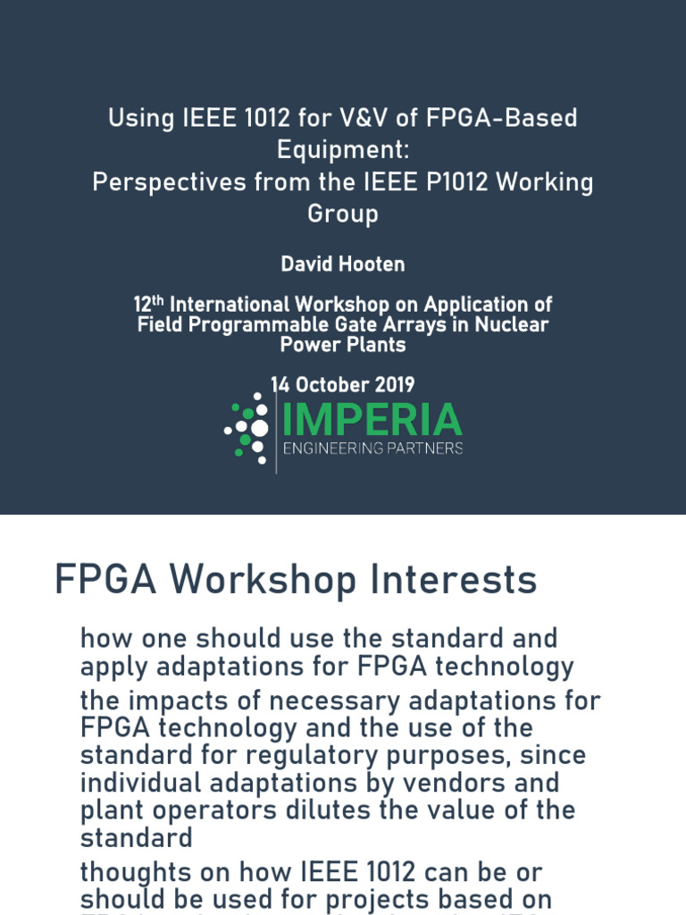 IEEE 1012 for FPGA V&V Applications | PDF | Verification And Validation ...