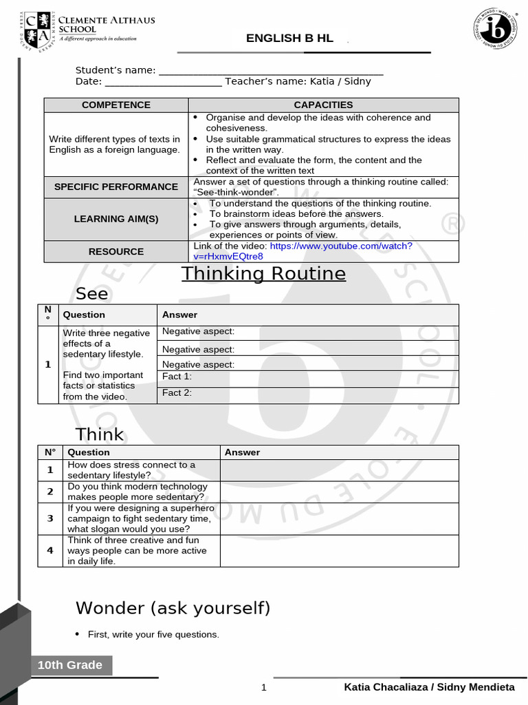 Class 2 - Think. routine-See-Think-Wonder (1) | PDF | Cognition | Learning