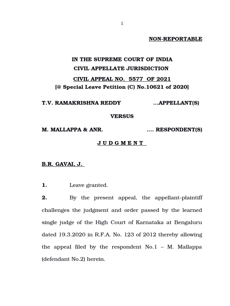 Reddy vs Mallappa: Injunction Appeal | PDF | Lawsuit | Judgment (Law)