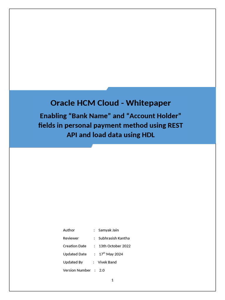 Whitepaper - Enable Bank Name and Acount Holder fields using REST API ... Whitepaper - Enable Bank Name and Acount Holder fields using REST API ...