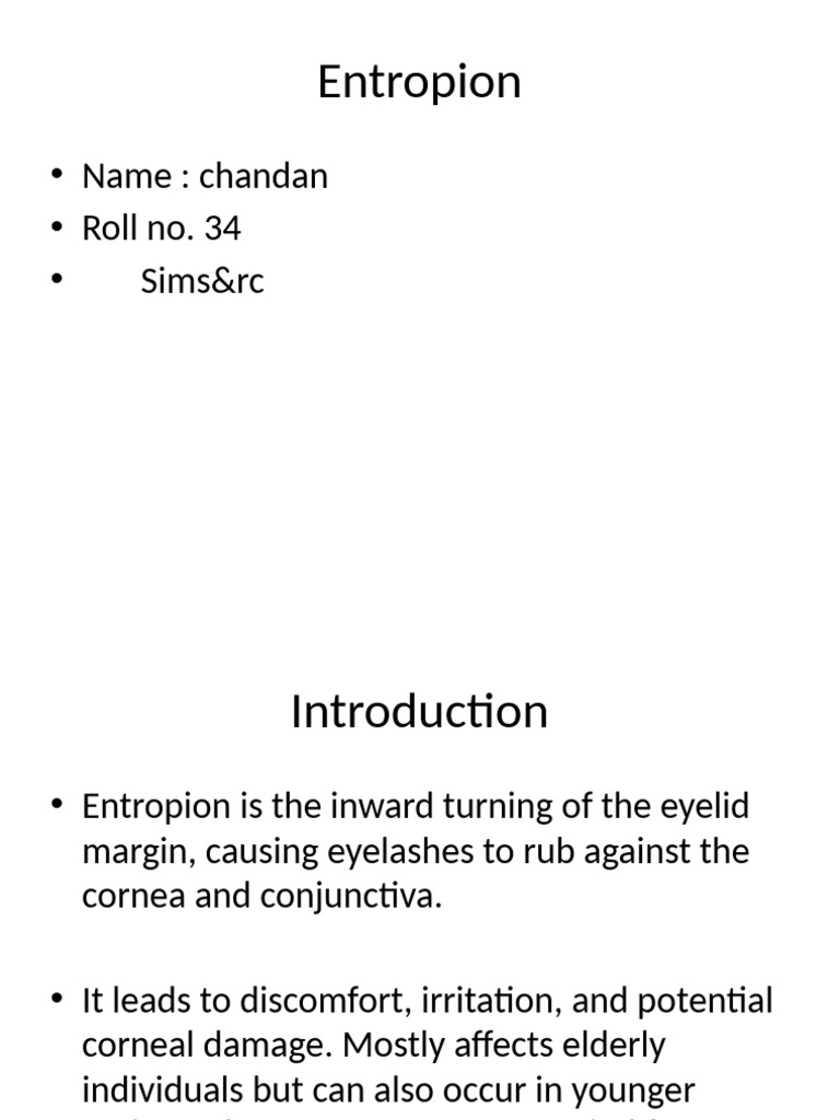 Understanding Entropion and Trichiasis | PDF | Surgery | Diseases And ...