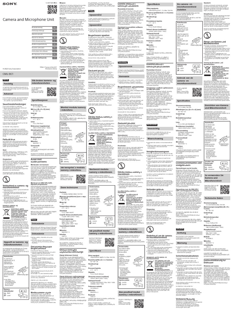 Instrukcja Obslugi SONY CMU BC1 | PDF