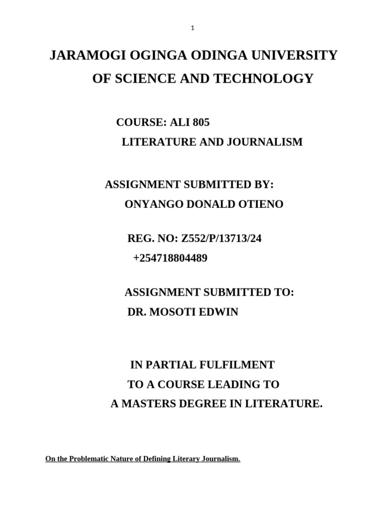 Defining Literary Journalism | PDF | Creative Nonfiction | Narrative