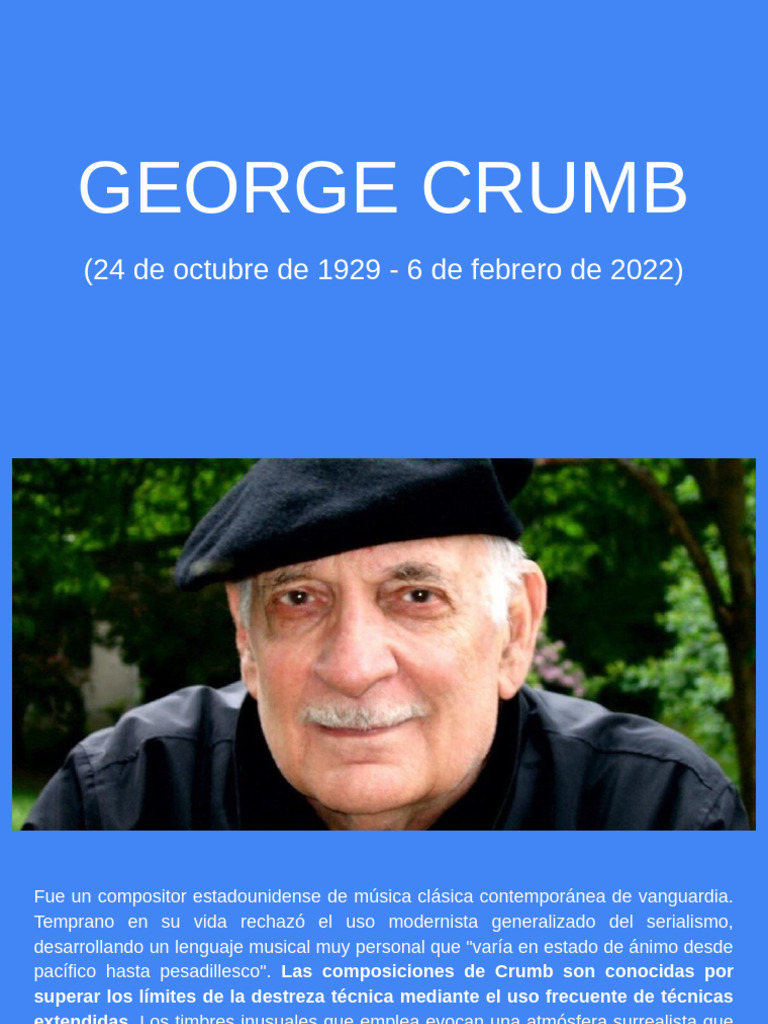 George Crumb | PDF | Composiciones Musicales | Musicología