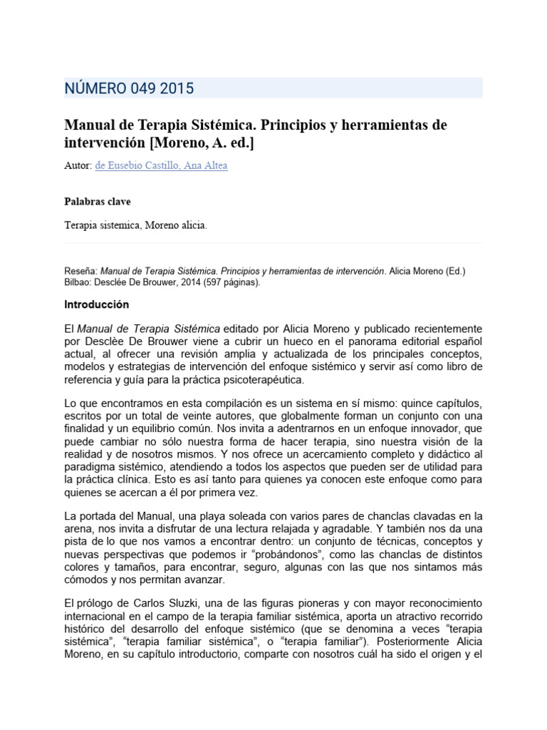 Pdfcoffee.com Manual de Terapia Sistemica Principios y Herramientas 1 PDF Free | PDF ...