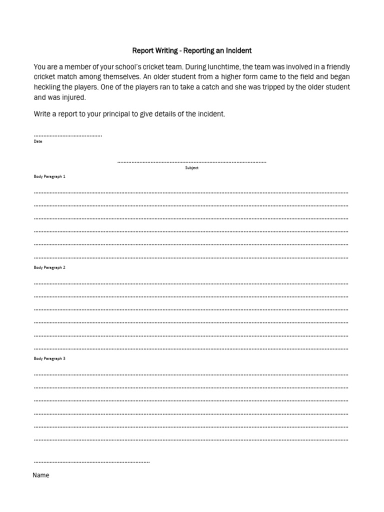 Report Writing Template | PDF