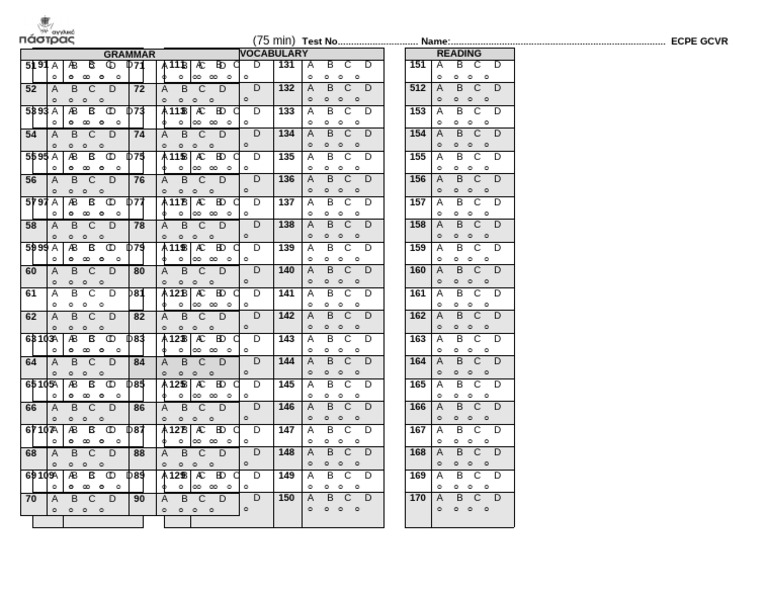 ecpe-gcvr-answer-sheet | PDF