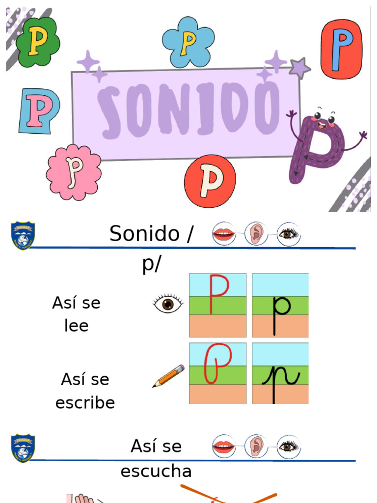 Sonido y escritura de la letra P | PDF