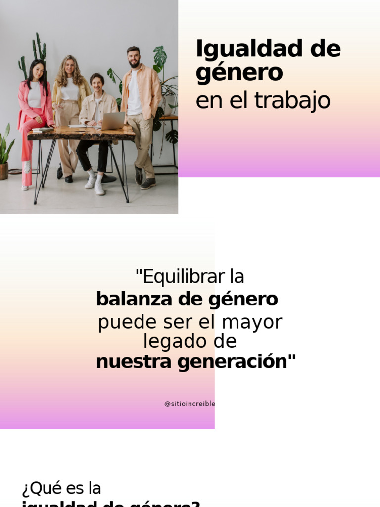 Presentación Igualdad de Género Degradado Pastel | PDF | Igualdad de ...