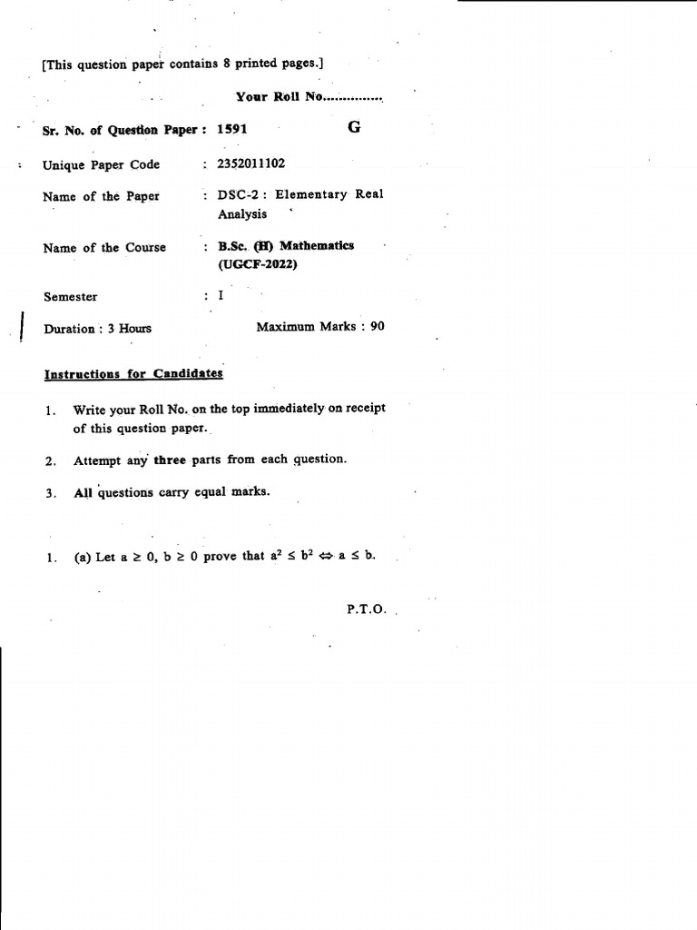 QP Real Analysis 2023-2024 | PDF