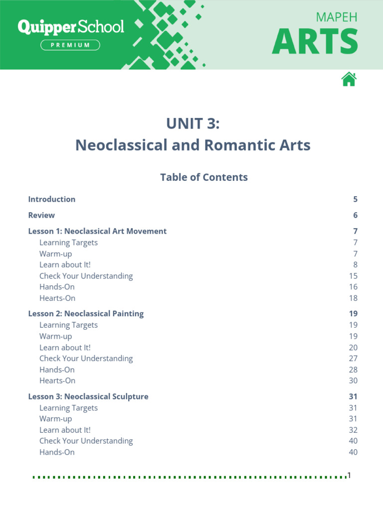 Final - Arts 9.3 - Neoclassical and Romantic Arts, 7 Lessons | PDF ...