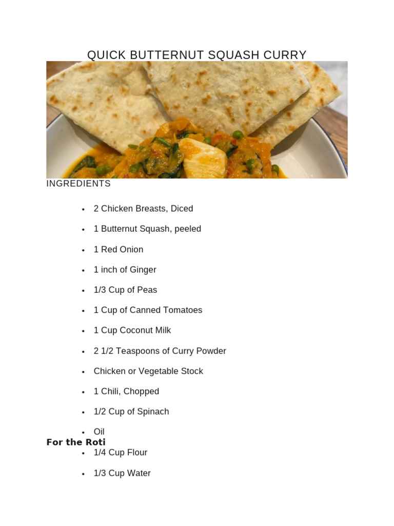 QUICK BUTTERNUT SQUASH CURRY | PDF