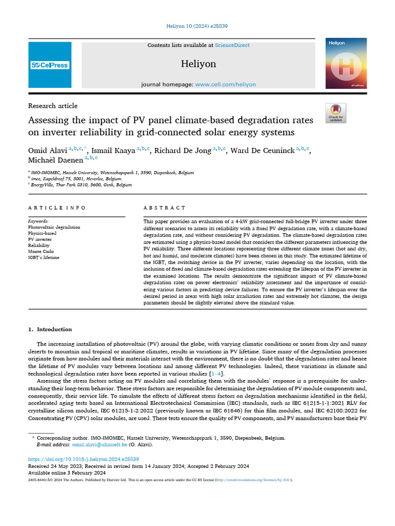 Assessing the impact of PV panel climate-based degradation rates on ...