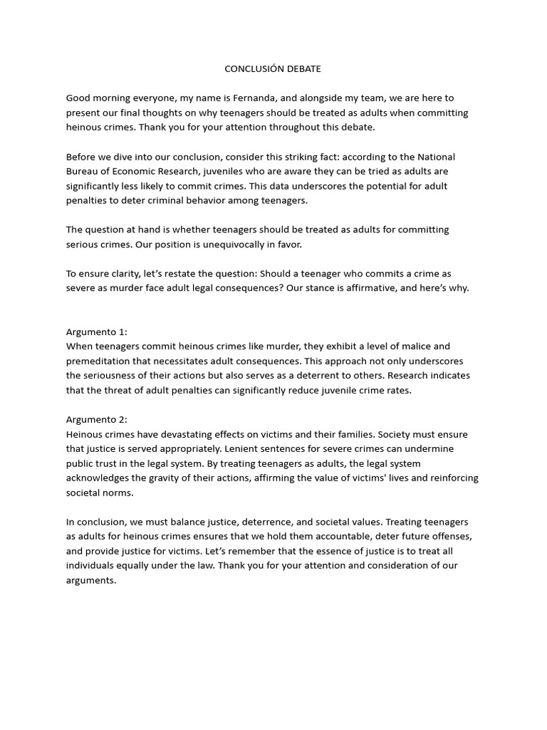 Conclusión Debate | PDF