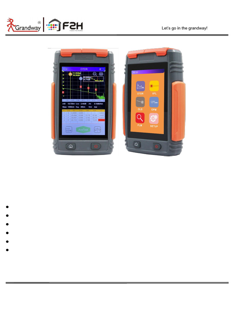 Grandway Smart OTDR MINI11000-Series Datasheet | PDF | Electromagnetic ...