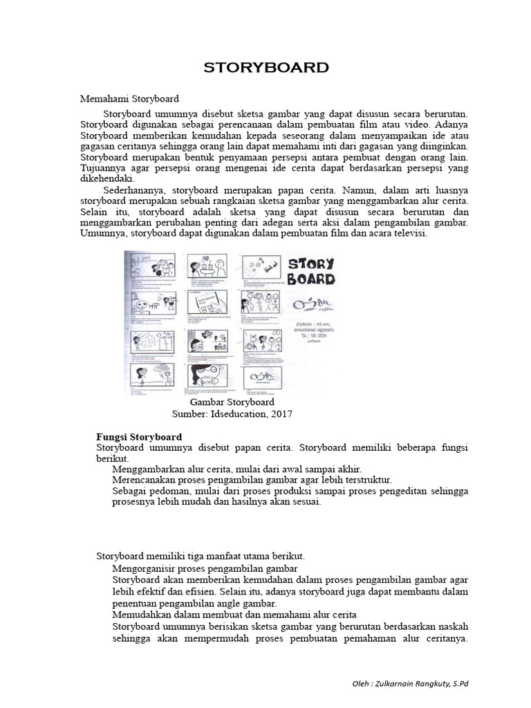 Pembuatan Storyboard untuk Film | PDF