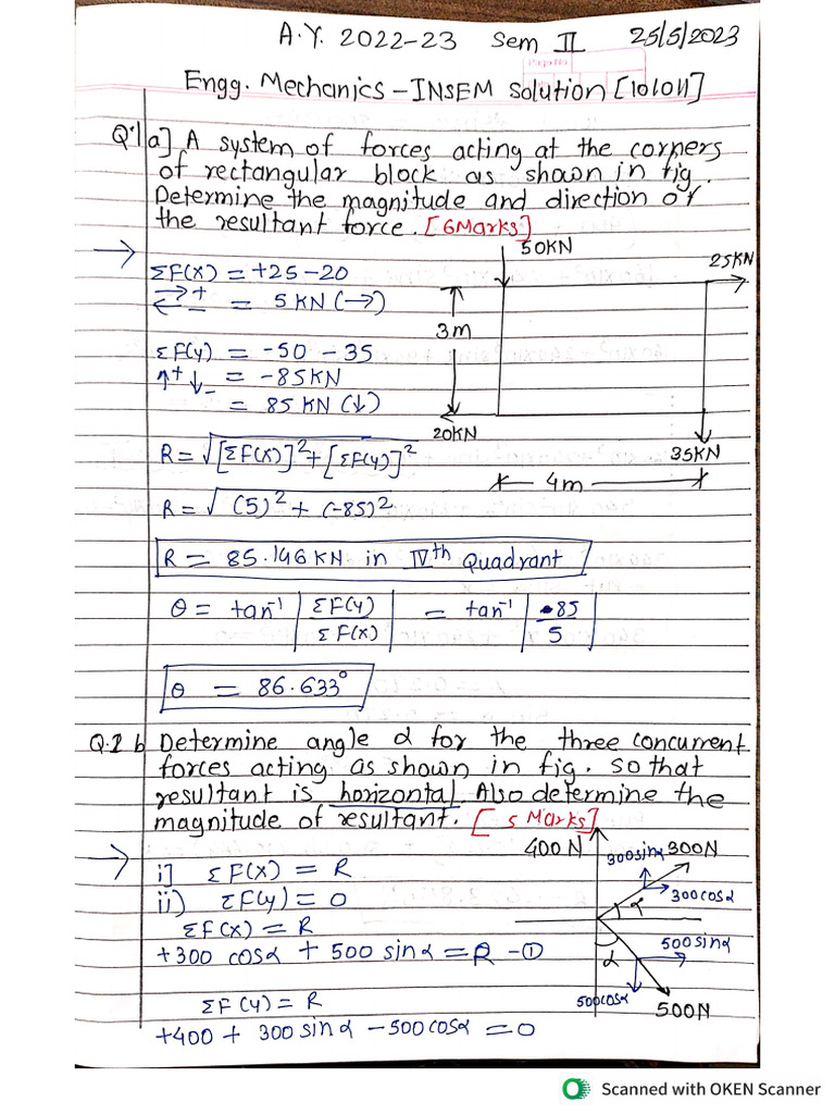 Em Insem Solution 2022-23 Sem II | PDF