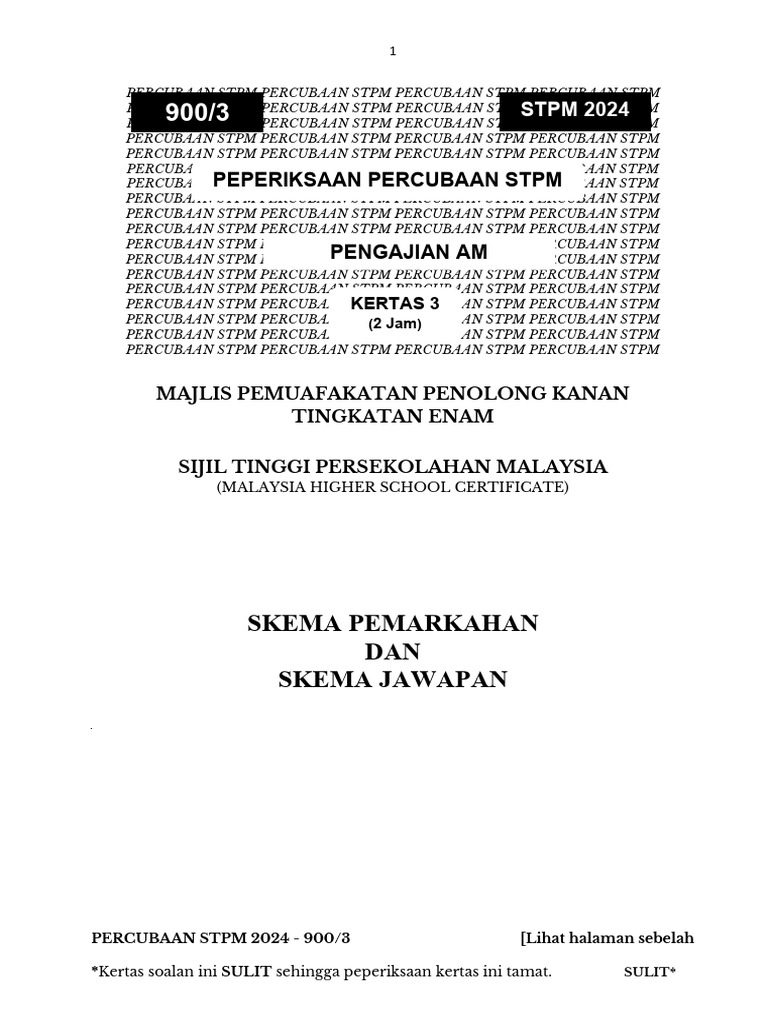 Skema Percubaan Pengajian Am Sem3 | PDF