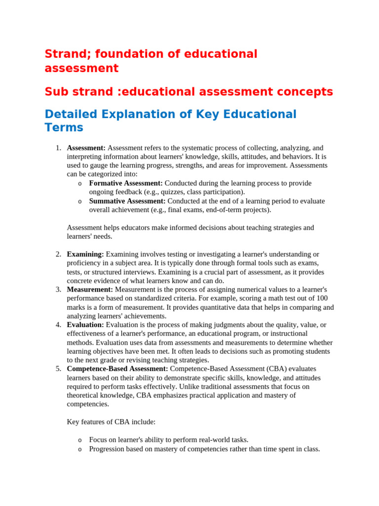 Understanding Educational Assessment Terms | PDF | Educational ...