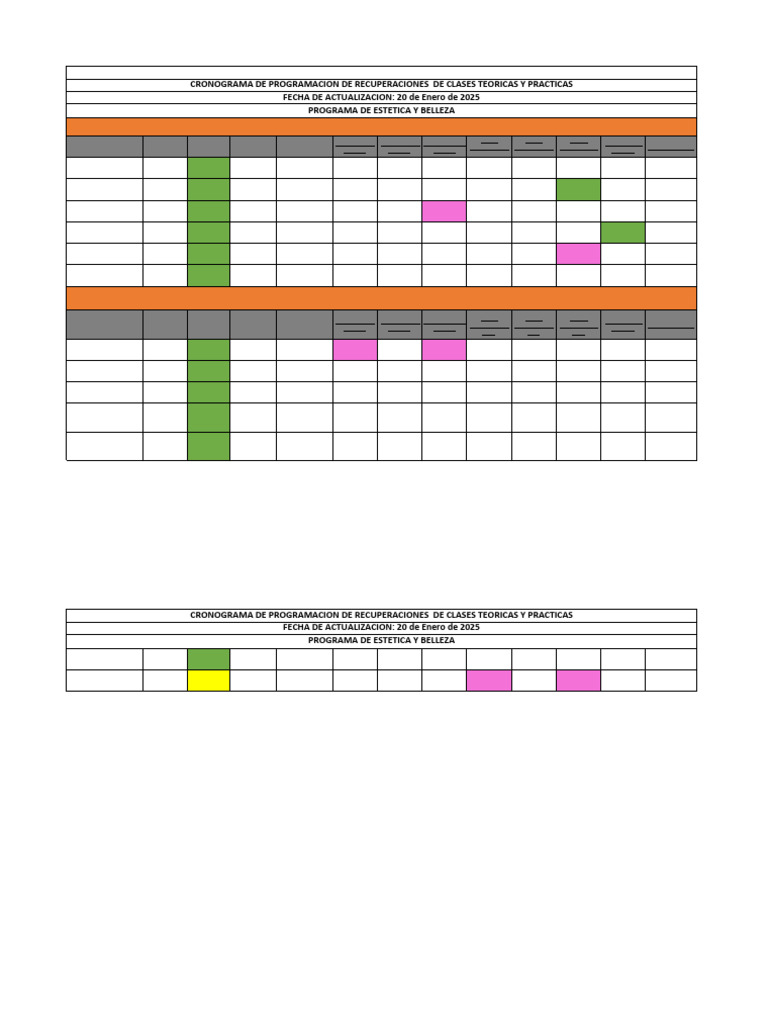 Cronograma Mensual - Enero 2025 | PDF