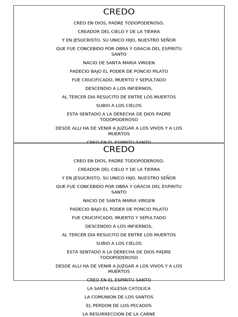 Credo y Gloria a Dios en la Fe Católica | PDF | Dios el padre | María ...