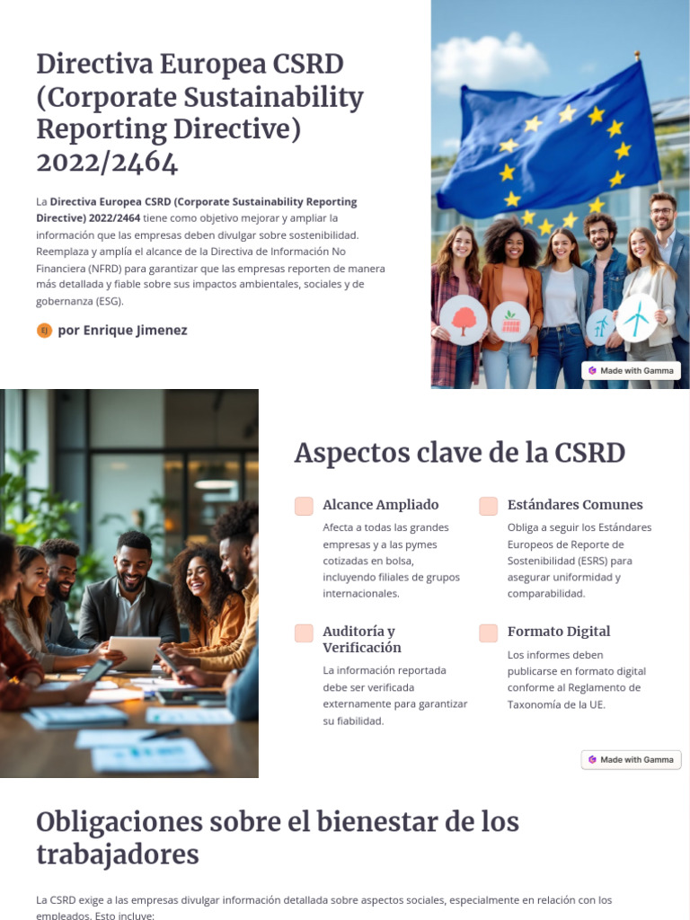 Directiva Europea CSRD Corporate Sustainability Reporting Directive ...