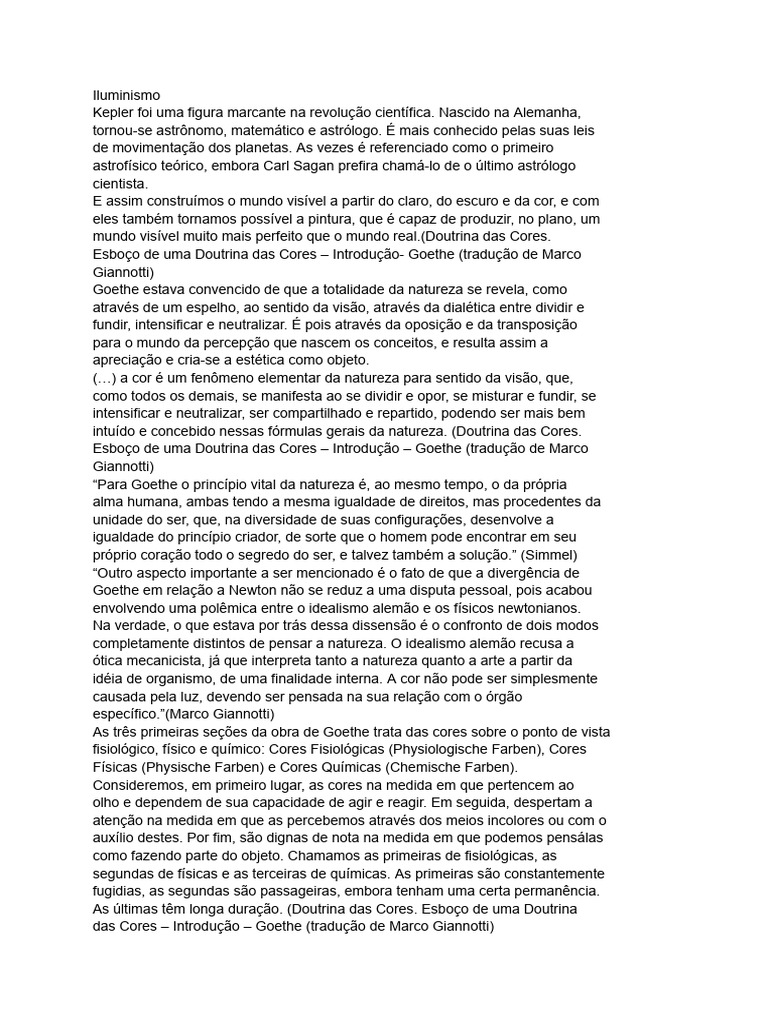 A Doutrina das Cores de Goethe | PDF | Cor | Física