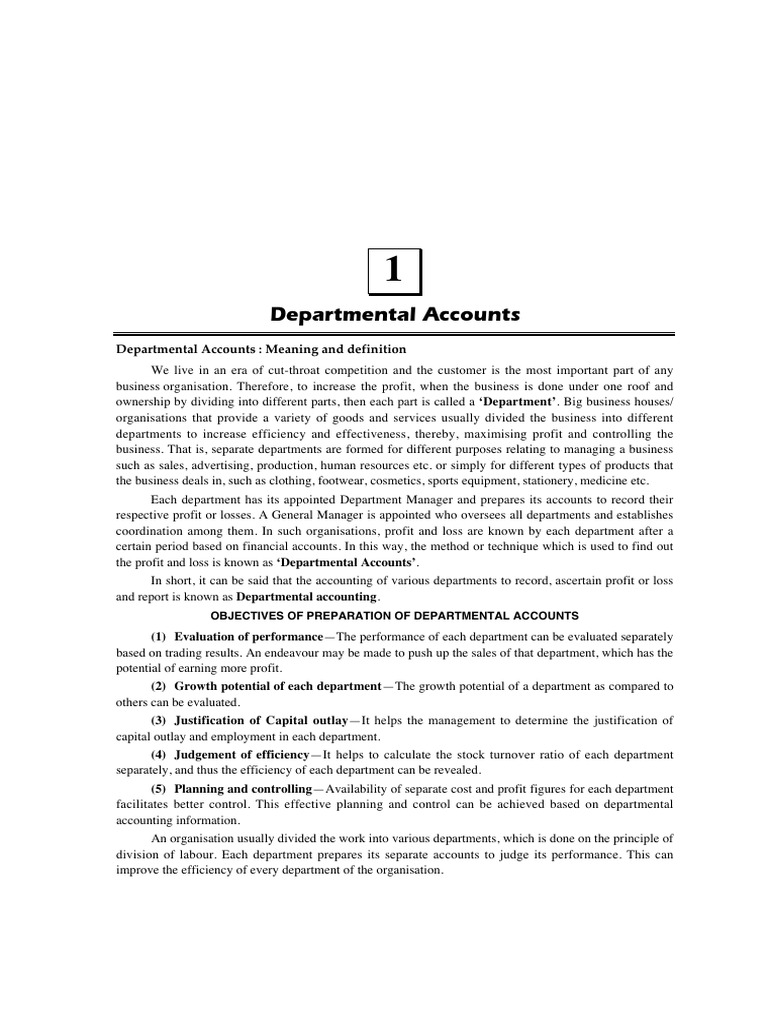 Departmental | PDF | Balance Sheet | Debits And Credits