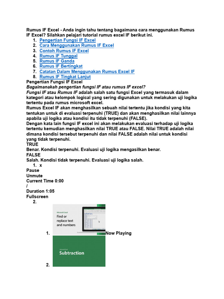 Rumus IF Excel | PDF