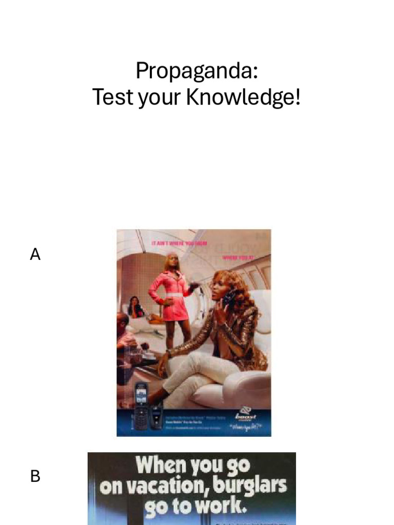 Propaganda Test Your Knowledge | PDF