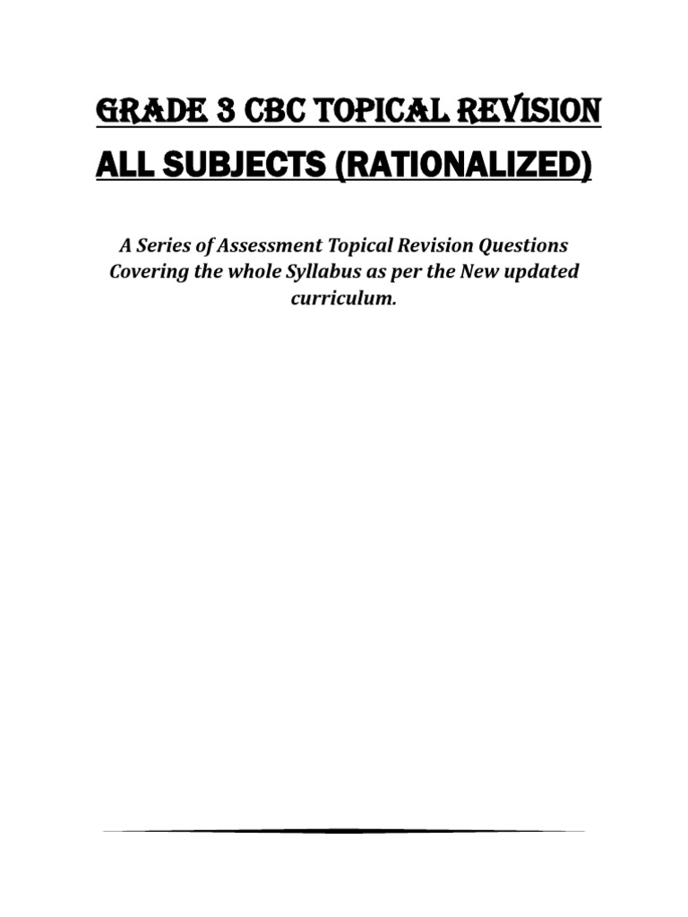 Grade 3 CBC CRE Revision Questions | PDF | Jesus | Lord's Prayer