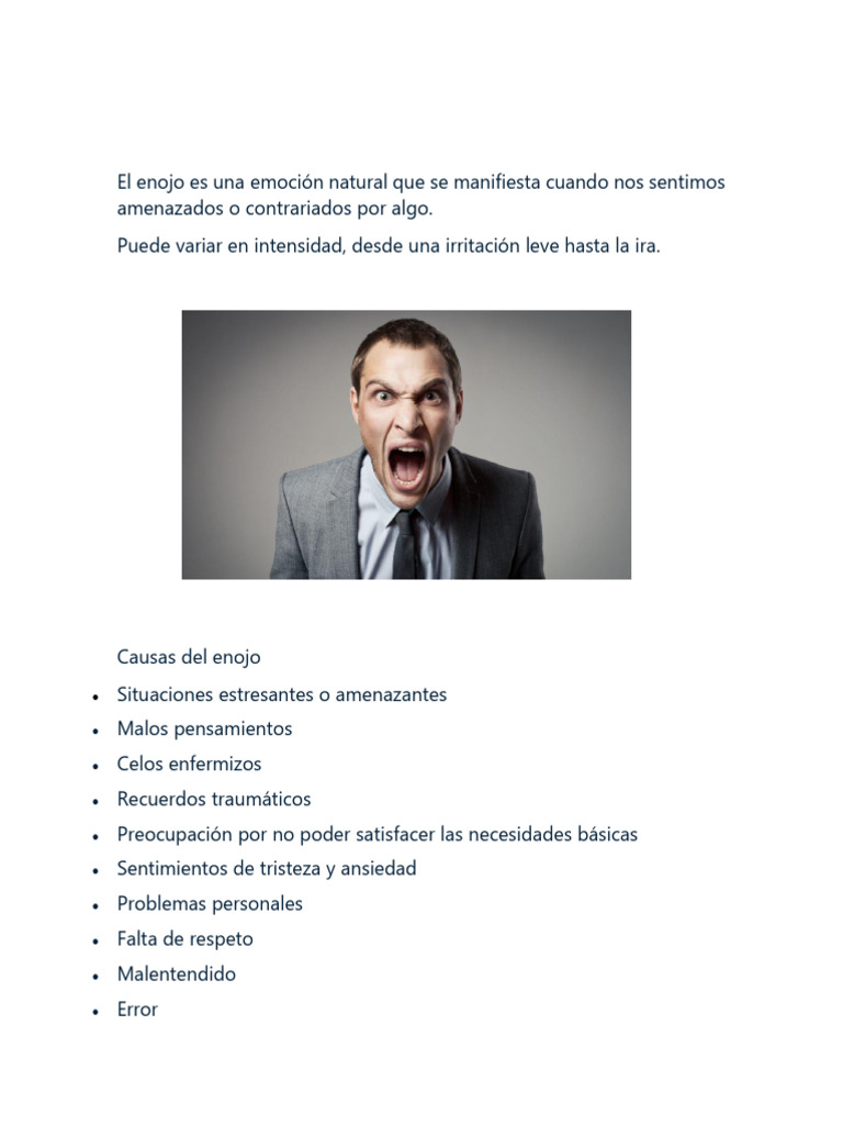 Causas y manejo del enojo | PDF