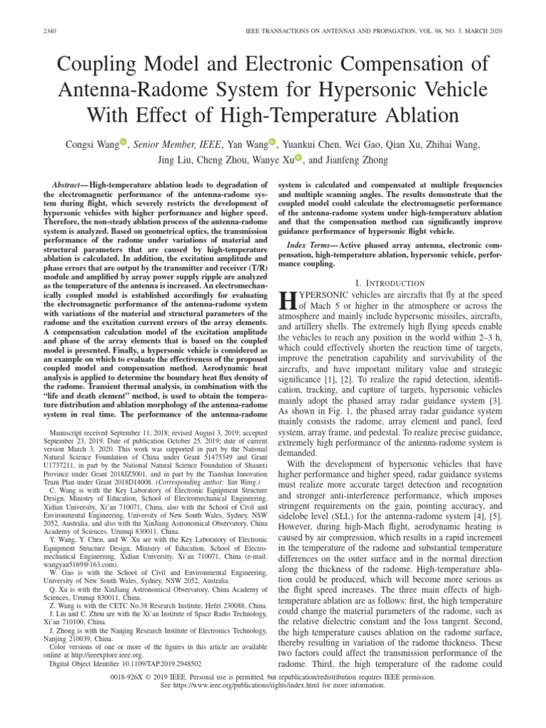 Coupling Model and Electronic Compensation of Antenna-Radome System For ...