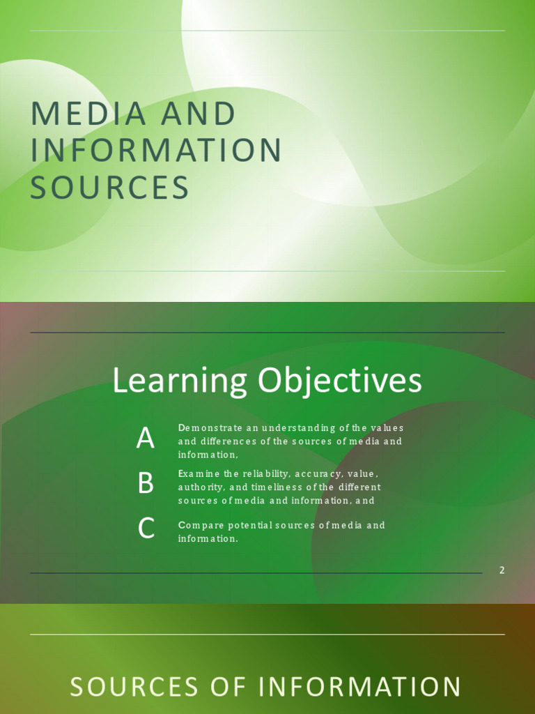 Media and Information Sources | PDF
