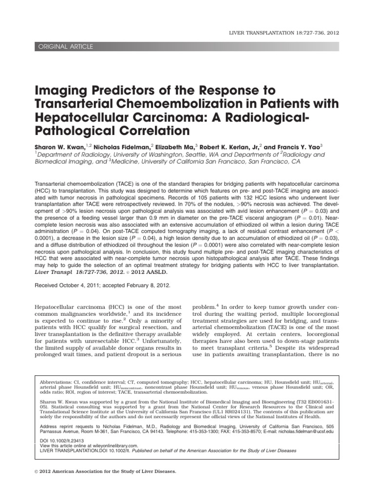 Tace Imaging Follow Up 1 | PDF | Angiography | Ct Scan