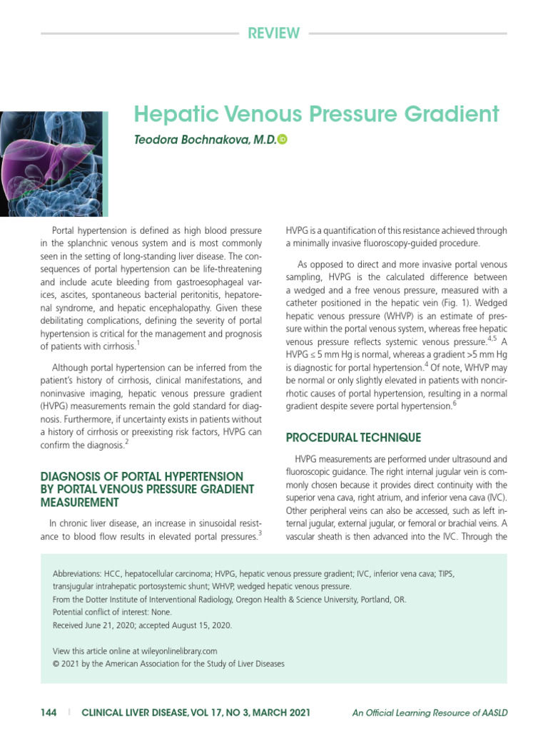 Tips Hepatic Venous Pressure Gradient | PDF | Cirrhosis | Vein