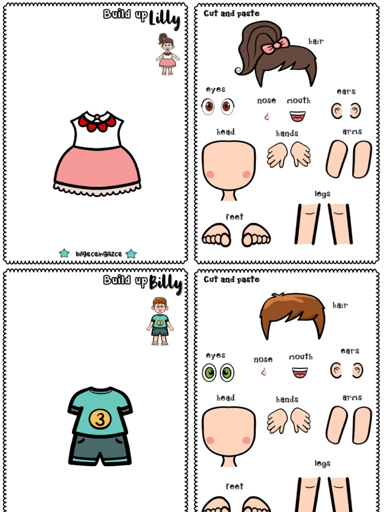 Body Parts Cut and Paste Worksheet | PDF