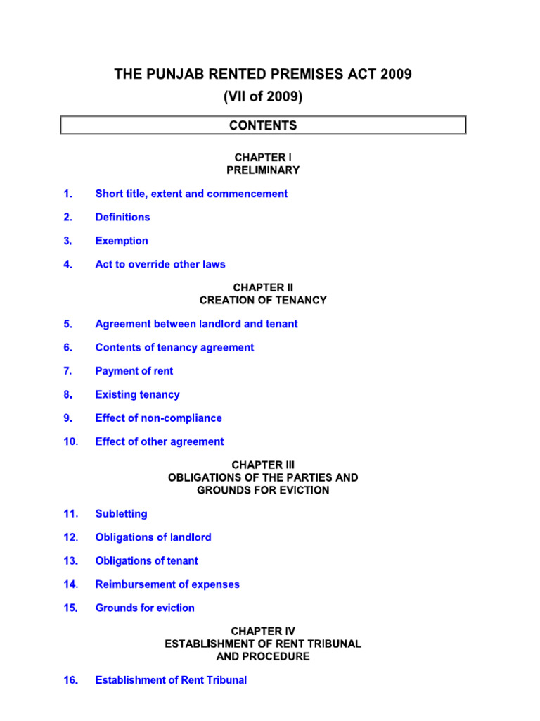 Punjab Rent Premises | PDF
