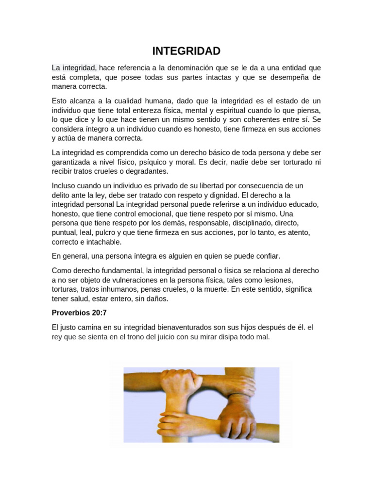 INTEGRIDAD | PDF | Integridad