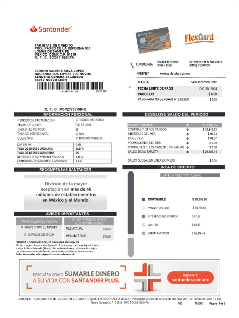 679634528-Estado-de-Cuenta-Santander-TDC | PDF