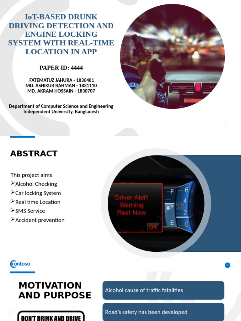 IoT Based Drunk Driving Detection and Engine Locking System | PDF