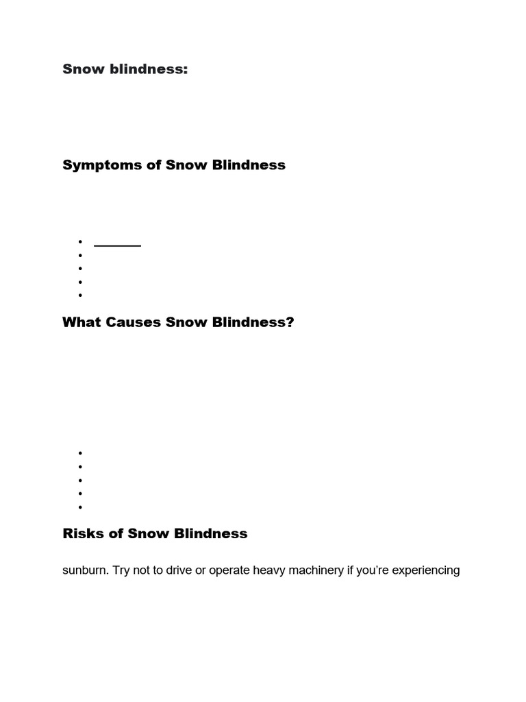 Snow Blindness DÖNEM ÖDEVİ PDF | PDF