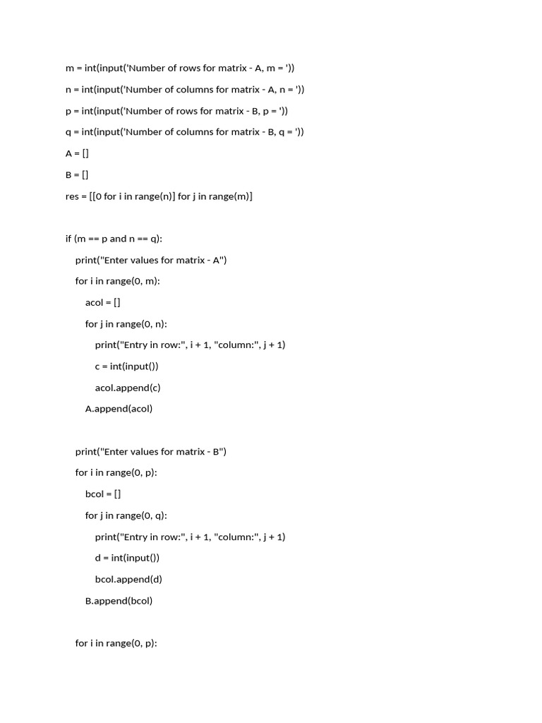 Addition Matrix | PDF