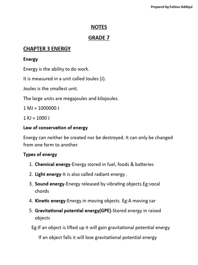 Chapter 3 Energy NOTES PDF (1) | PDF | Energy Development | Renewable ...