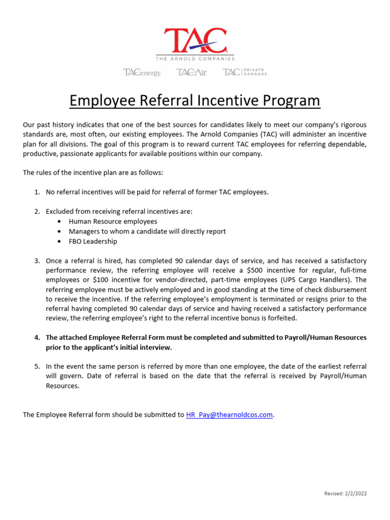 Employee Referral Form - 2.22 | PDF | Employment | Recruitment