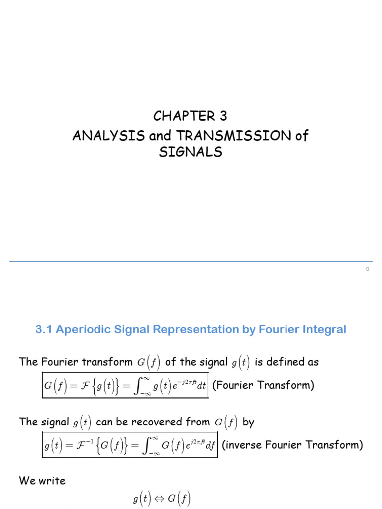 Chapter 3 - 1.fourier Transform Review | PDF | Radio Spectrum | Radio